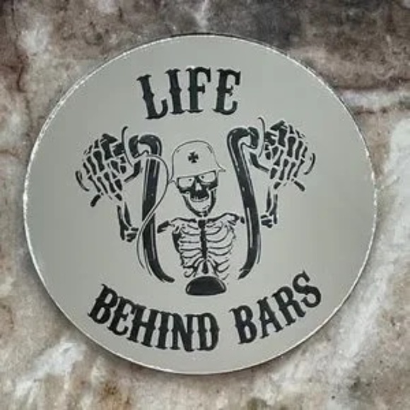 Hand Crafted | Accents | Life Behind Bars Skeleton Chopper 3 Mirror ...